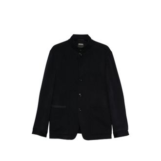 Ermenegildo Zegna Mandarin-collar Patch-pocket Jacket