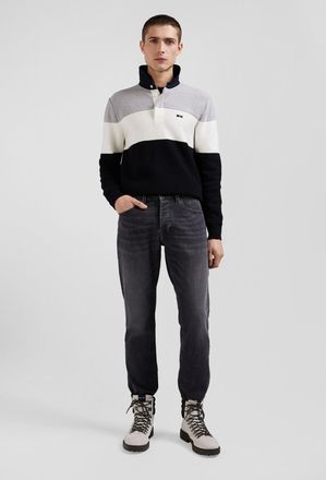 Eden Park Jean En Coton Denim Stretch M&eacute;lang&eacute; Gris Coupe Regular