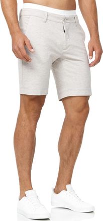 Indicode Herren Aalborg Chino Shorts mit 4 Taschen | Bermuda Herrenshorts Chinoshorts Freizeitshorts Männer Ecru Mix, XXL