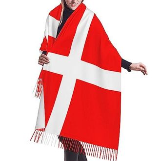 Generic Danemark Drapeau Danois Femme Scarf Longue Etole Avec Gland Ch&acirc;le Pour Soir&eacute;e Mariage Cadeau Automne