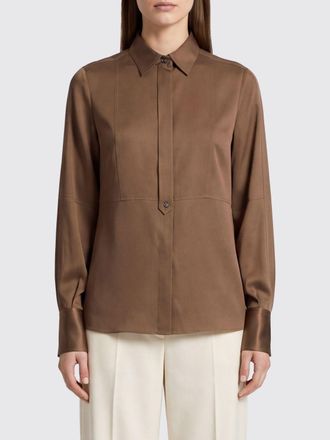 Brunello Cucinelli Slim-Fit Seidenbluse mit spitzem Kragen