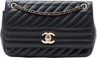 Chanel Hobo Bags - Medium Diagonal Quilted Goatskin Flap - Gr. unisize - in Schwarz - f&uuml;r Damen