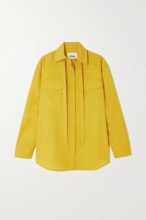 Jil Sander Chemise Oversize En Gabardine De Laine À Liens - Jaune