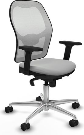 Piqueras y Crespo B&uuml;rostuhl f&uuml;r Lendenwirbels&auml;ule, verstellbar, mit 2D-Armlehnen, 5 Positionen und Schaumstoff, mit Rollen von 65 mm, Nylon, Wei&szlig;/Hellgrau