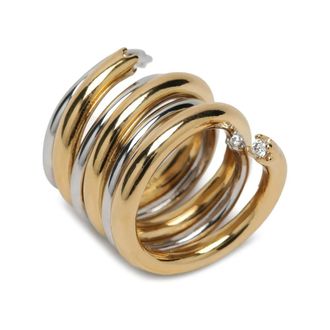 Panconesi Femme, Accessoires, Jaune, Taille: S Spiral Motif Engraved Logo Ring