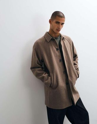 Asos Manteau aspect laine - Marron
