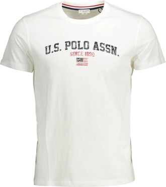 U.S.Polo Association Kurz&auml;rmeliges T-Shirt mit Frontprint - - Tops - Herren - Wei&szlig; - M