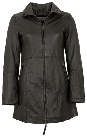 7eleven Lederjacke Lore 7eleven - Damen Ledermantel Longjacke Lammnappa schwarz