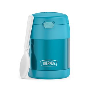 Thermos kids FUNTAINER FOOD JAR 0,30l, ocean teal, Thermobeh&auml;lter f&uuml;r Essen mit L&ouml;ffel f&uuml;r Kinder, 5 h hei&szlig; / 7 h kalt, absolut dicht f&uuml;r Suppe, M&uuml;sli, Pause