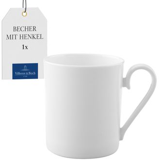 Villeroy & Boch Royal Henkelbecher Wei&szlig;, Sp&uuml;lmaschinenfest, Mikrowellensicher, Tasse, Becher, Kaffeebecher, Porzellan, Kaffeetasse, Hei&szlig;getr&auml;nkebecher, Premium Bone P