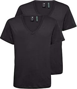 G-Star G-Star Homme Lot De 2 T-Shirts Base Heather V-Neck, Noir (Solid Black D07203-2757-2019), XS