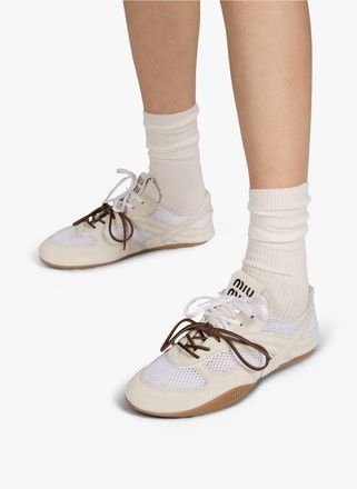Miu Miu Baskets bi-mati&egrave;re Gymnasium avec double lacet