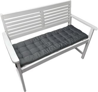 Brandsseller Bankauflage 140x40x4 cm - Sitzkissen für Gartenbank & Essbank - wasserabweisend, pflegeleicht & weich gepolstert für drinnen & draußen - Dunkelgrau
