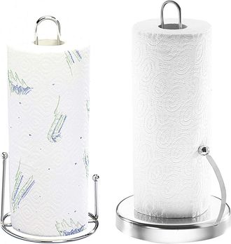 KESPER Küchenrollenständer, Metall, Silber, 12 x 12 x 32,5 cm