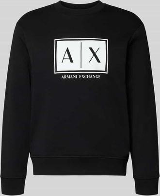 A|X Armani Exchange Sweatshirt mit Logo-Print und Rundhalsausschnitt