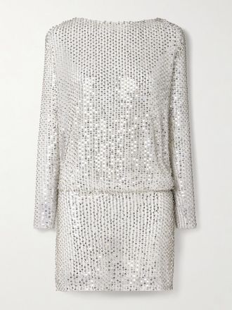 Retrof&ecirc;te Danae R&uuml;ckenfreies Minikleid Aus T&uuml;ll Mit Verzierungen - Silber