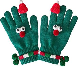 Generic Gants chauds pour femmes, gants dhiver pour femmes | Gants avec doigts tactiles Gants de No&euml;l - Gants tricot&eacute;s &eacute;vid&eacute;s, gants &agrave; doigts complets pour le