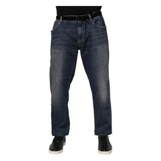 Dolce & Gabbana Blaue Baumwoll-Logo Slim Denim Jeans - - Jeans - Herren - Blau - 5XL