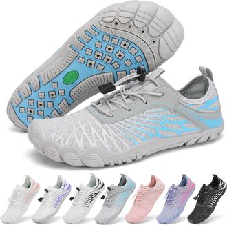 Saguaro Barfuss Schuhe Damen Leicht Barfu&szlig;schuhe Atmungsaktive Schnell Trocknend Wasserschuhe Frauen rutschfest Badeschuhe, Grau, 38 EU