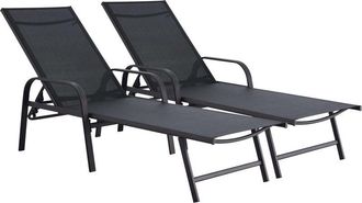 Habitat et Jardin 2er-Set Sonnenliegen aus Metall Farniente - Schwarz