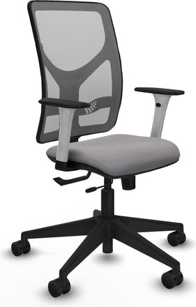 Piqueras y Crespo Drehstuhl in Grau, mit wei&szlig;en und schwarzen Armlehnen, h&ouml;henverstellbare Lendenwirbelst&uuml;tze, ausgestattet mit Syncro/Traslack und Schneideschaum, Grau