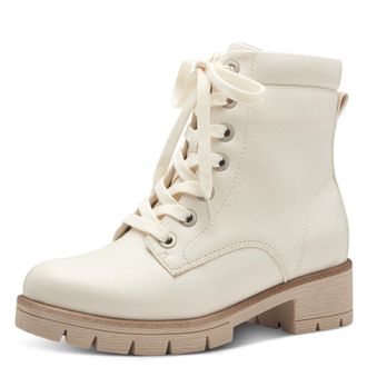 Jana Damen Stiefeletten zum Schn&uuml;ren mit Rei&szlig;verschluss Vegan, Beige (Ivory), 38 EU