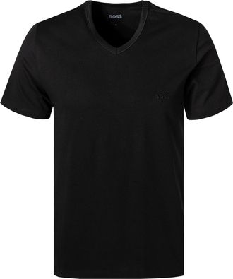 HUGO BOSS Herren T-Shirts blau Reine Baumwolle unifarben