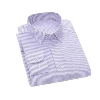 Generic Chemise Oxford &agrave; manches longues pour homme, coupe ajust&eacute;e, unie, poche unique, haut daffaires et de bureau, 2635-9, XXL