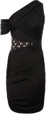 Marine Serre Robe drap&eacute;e avec d&eacute;tail logo