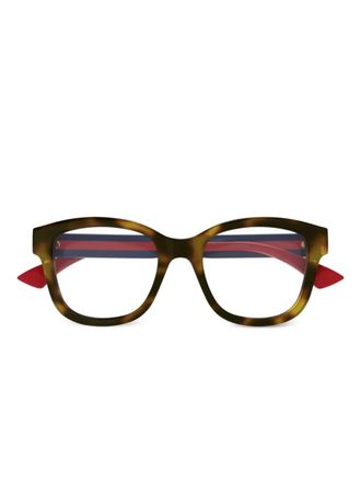 Gucci lunettes de vue à monture carrée - Marron