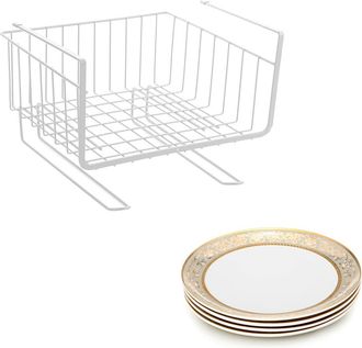 Amosfun Ciieeo 2 St&uuml;ck Schranktrennwand Regal aus Eisen Wei&szlig; Mehrst&ouml;ckiges K&uuml;chen Aufbewahrungsregal f&uuml;r Schrank und Tisch Unterbau