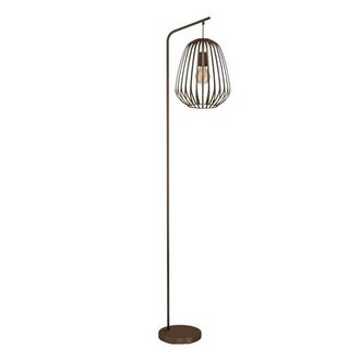 Eglo Stehlampe Espinal, Lampe Wohnzimmer mit Draht-Lampenschirm, Standleuchte aus Metall in Bronze, 139,5 cm