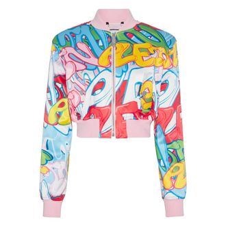 Philipp Plein Satin Cropped Bomber - - Jackets - Damen - Mehrfarbig - M
