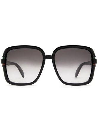 Gucci Eckige Oversized-Sonnenbrille - Schwarz