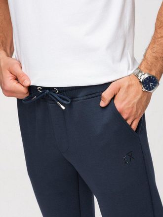 Ombre Sweathose Herren Sweathose Regular Fit Jersey Dunkelblau L (kein Set, 1-tlg) Brandmarken-Details