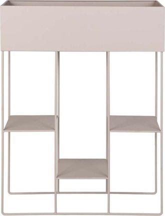 ebuy24 Cache-pot rectangulaire avec 2 &eacute;tag&egrave;res 60x25x80 cm en acier sable