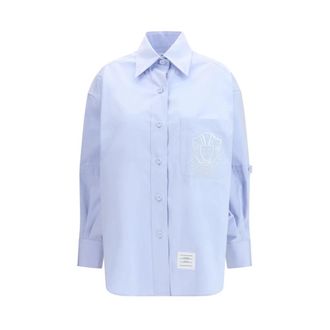 Thom Browne Oversized Baumwollhemd - - Blouses & Shirts - Damen - Blau - XS