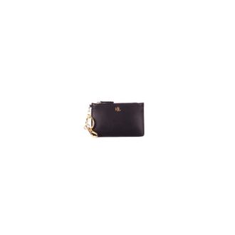 Ralph Lauren Femme, Accessoires, Noir, Taille: ONE Size Porte-cartes zipp&eacute; en cuir