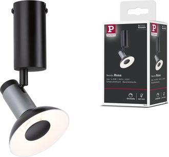 Paulmann 79520 Neordic Deckenleuchte Runa max. 20 W dimmbar Wandleuchte Schwarz, Anthrazit Wohnzimmer Metall Deckenlicht GU10