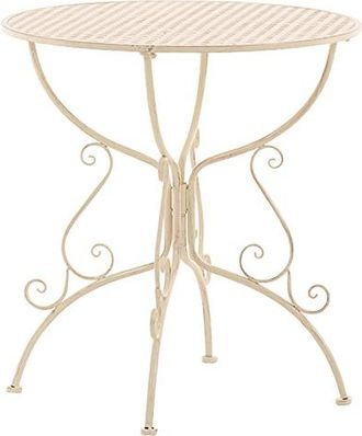 Clp Table de Jardin Ronde AMANDA en Fer Forgé -Table de Bistrot de Style Nostalgique Hauteur 74 cm - Table de Terrasse Diamètre de 70 cm - Solide et Résis