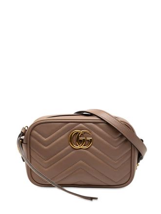 Gucci 2016-2025 Mini GG Marmont Matelasse Leather crossbody bag - Marron