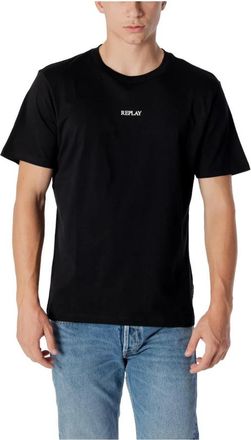 Replay Rundhals Kurzarm Baumwoll-T-Shirt - - Tops - Herren - Schwarzk - XL