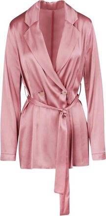 ottod'Ame Femme, Vestes, Rose, Taille: 36 FR Satin Wrap Jacket