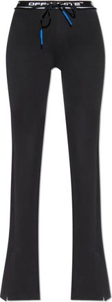 Off-white Femme, Pantalons, Noir, Taille: 36 FR Pantalon évasé avec une fente