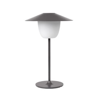Blomus Mobile LED-Tischleuchte -ANI LAMP- | Akku Tischlampe aus Aluminium | Farbe Warm Gray | &Oslash; 22 x 33H cm | 2 Helligkeitsstufen per Touch | Outdoor IP44