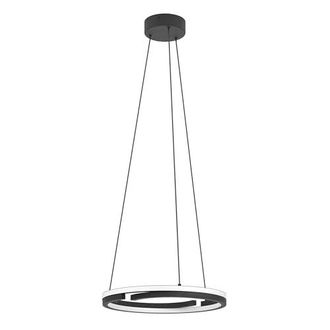 Eglo LED suspension Mezzomonte, lampe &agrave; manger dimmable avec t&eacute;l&eacute;commande, pendant plafond, luminaire salle m&eacute;tal noir et blanc, blanc chaud-froid, 4700 lu