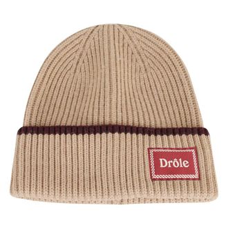 Dr&ocirc;le de Monsieur Beiger Wollhut mit Logoklappe - - Accessories - Herren - Beige - ONE SIZE