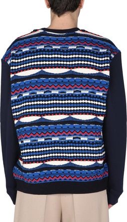 Missoni Chest Embroidery Crew Neck Sweatshirt - Blue