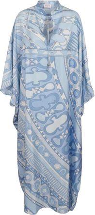 Pucci Femme, Robes, Bleu, Taille: 38 FR Kaftan en soie imprim&eacute; Soleil