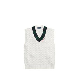 Polo Ralph Lauren Pull sans manches en maille de coton